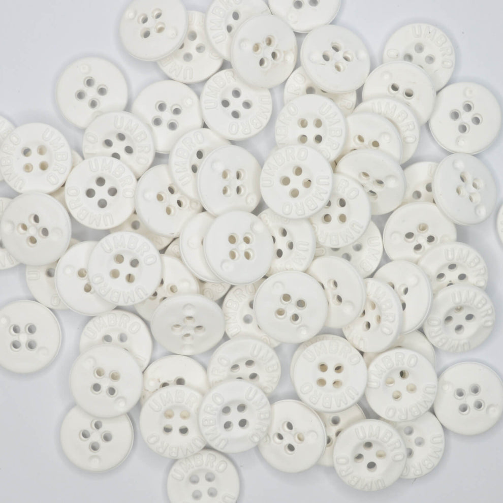 15mm Rubber White 4 Hole Buttons 10pk – ABC Fabric