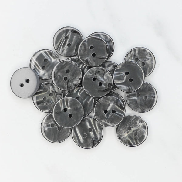 Shiny Mid Grey 2-Hole 16mm Buttons - 20 Pack – ABC Fabric
